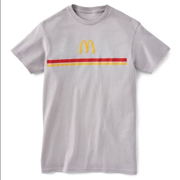 McDonald's | Shirts | Mcdonalds Golden Arches Logo Stripe Stripes Gray ...